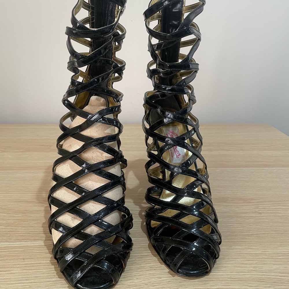 1999 Vintage Her Power Gladiator Cage Patent Leather … - Gem